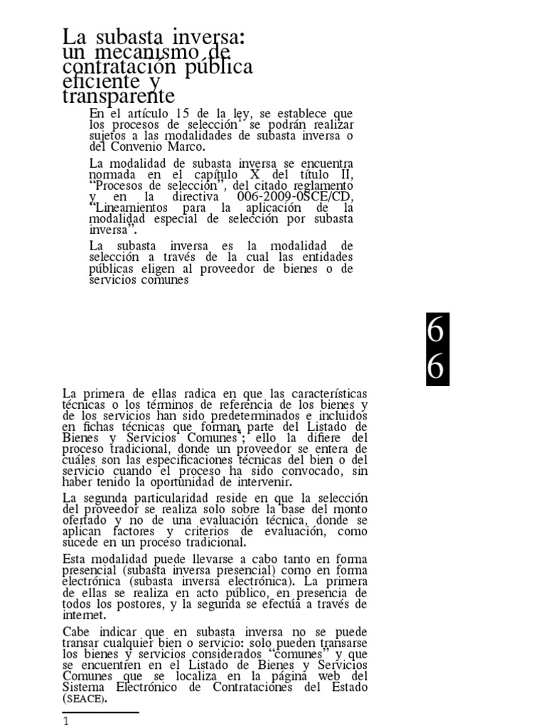 Subasta Inversa | PDF | Subasta | Servicio de subasta