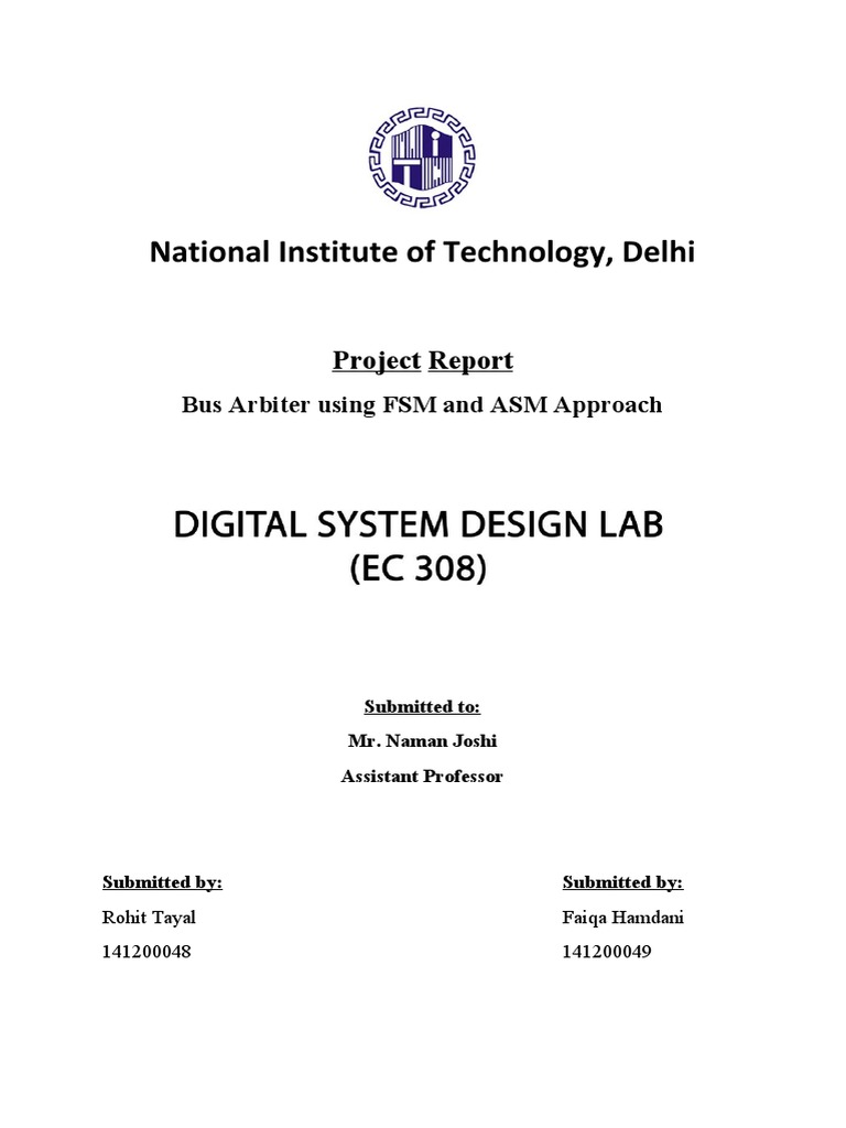 Bus Arbiter Using FSM and ASM Approach | PDF | Electronic Design ...