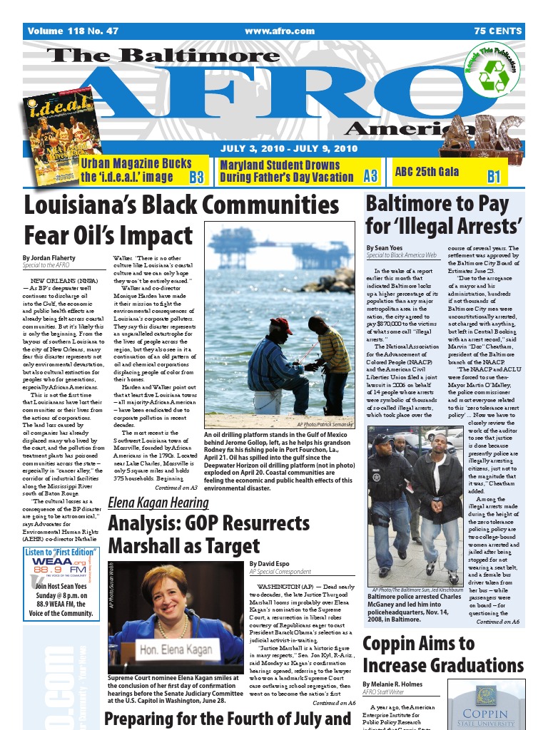Baltimore Afro-American Newspaper, July 03, 2010 | PDF | Elena Kagan ...