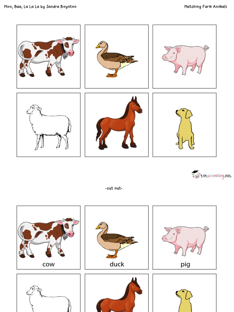 Farm Animal Matching Activity | PDF