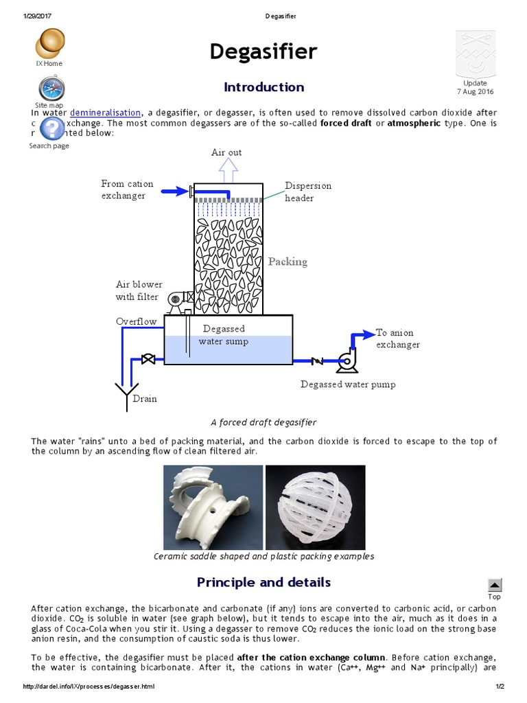 Degasifier | PDF | Carbon Dioxide | Ion Exchange