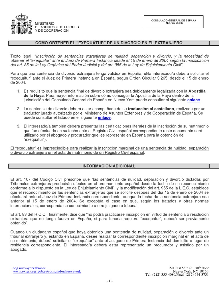 Exequatur.pdf | Divorcio | Veredicto (Derecho)