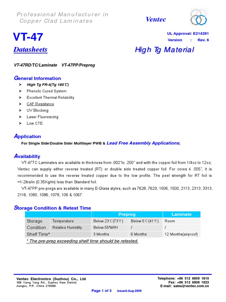 Ventec VT 47 | PDF | Electricity | Manufactured Goods