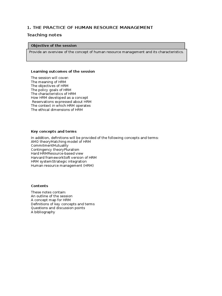 HRM - Study Intro | Download Free PDF | Human Resource Management ...