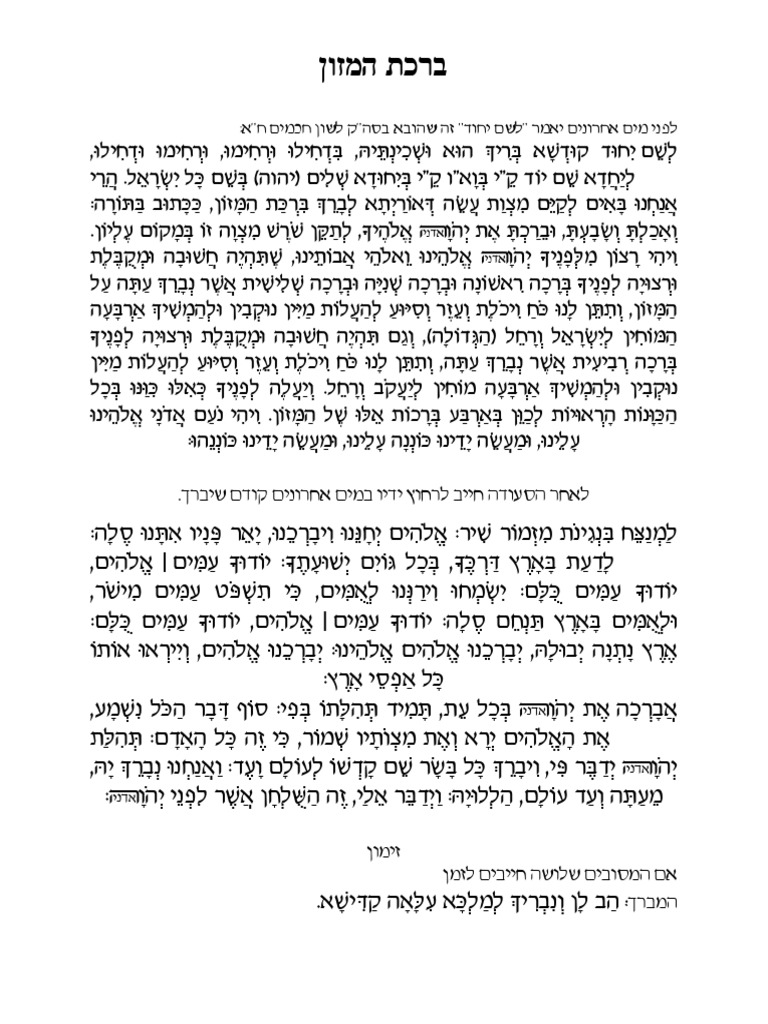 Birkat HaMazon | PDF