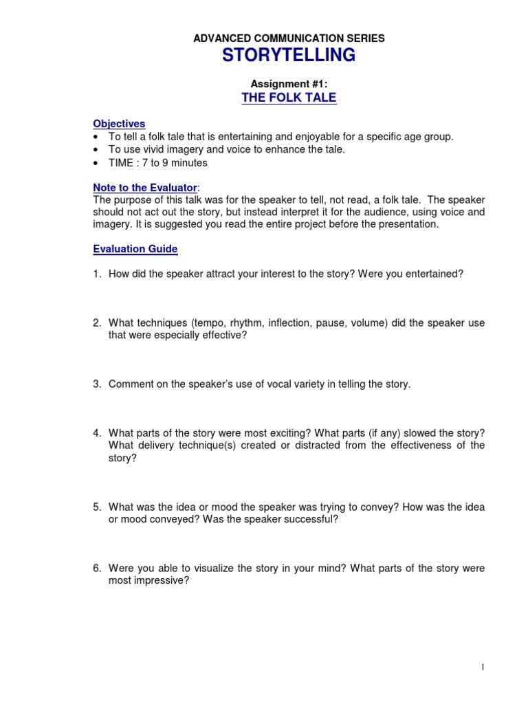 Advanced Manual Project Objectives Storytelling PDF | PDF ...