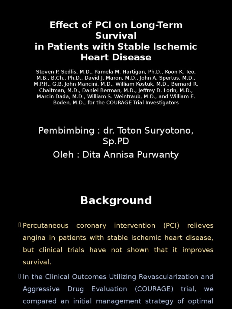 Effect of PCI On Long-Term Survival in Patients With Stable Ischemic ...