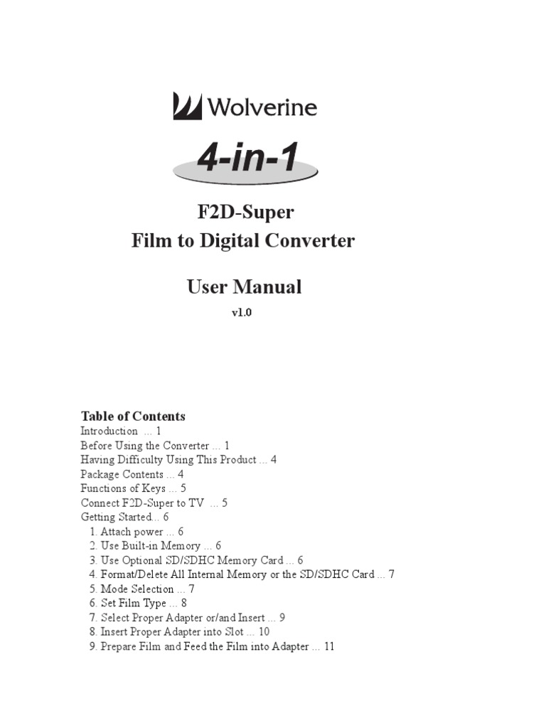 Wolverine F2D-Super User Manual | PDF | Secure Digital | Usb