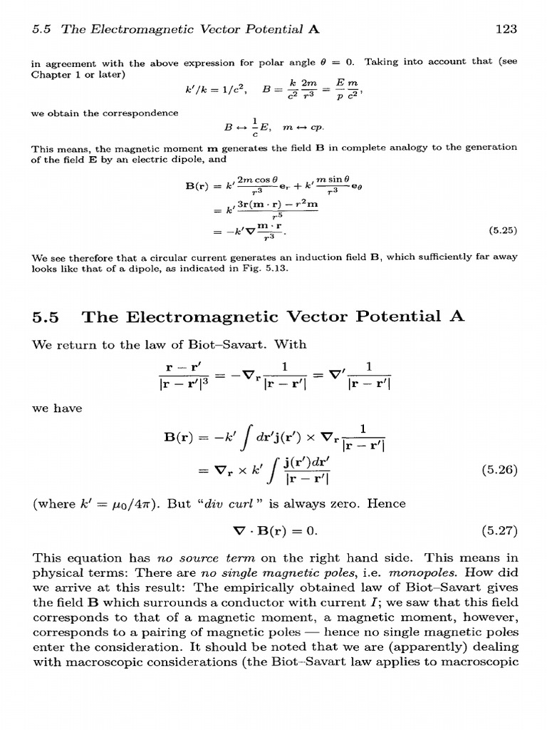 The Electromagnetic Vector Potential A | PDF