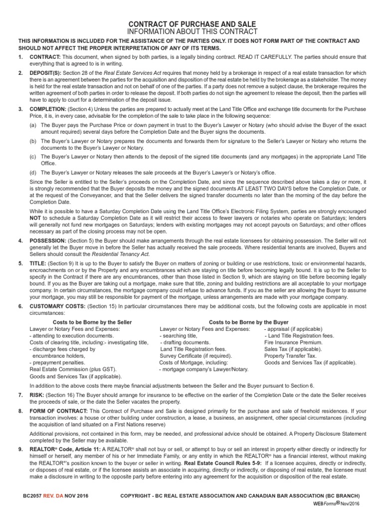 Contract of Purchase and Sale | PDF | Real Estate Broker | Mortgage Law