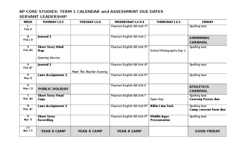 Term 1 Calendar Due Dates 2017 | PDF | Foreign Language Studies | Art