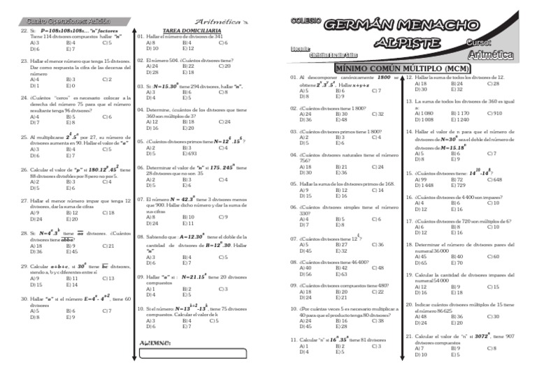 Numeros Primos-3ero PDF | PDF | Álgebra abstracta | Matemáticas discretas