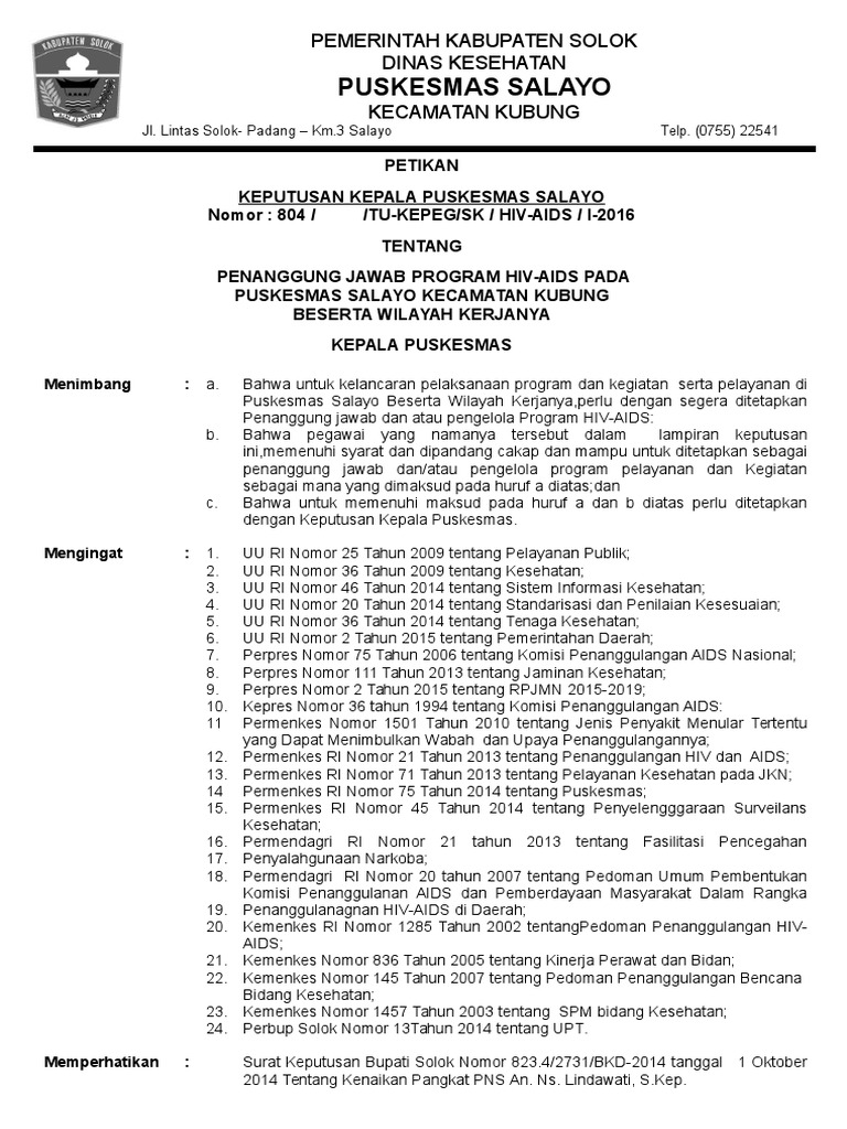 SK Pemegang Program HIV-AIDS | PDF