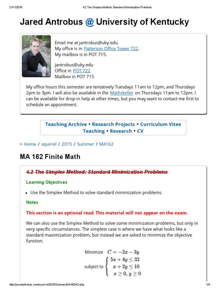 Standard Simplex Method Example-2 | PDF | Linear Programming ...
