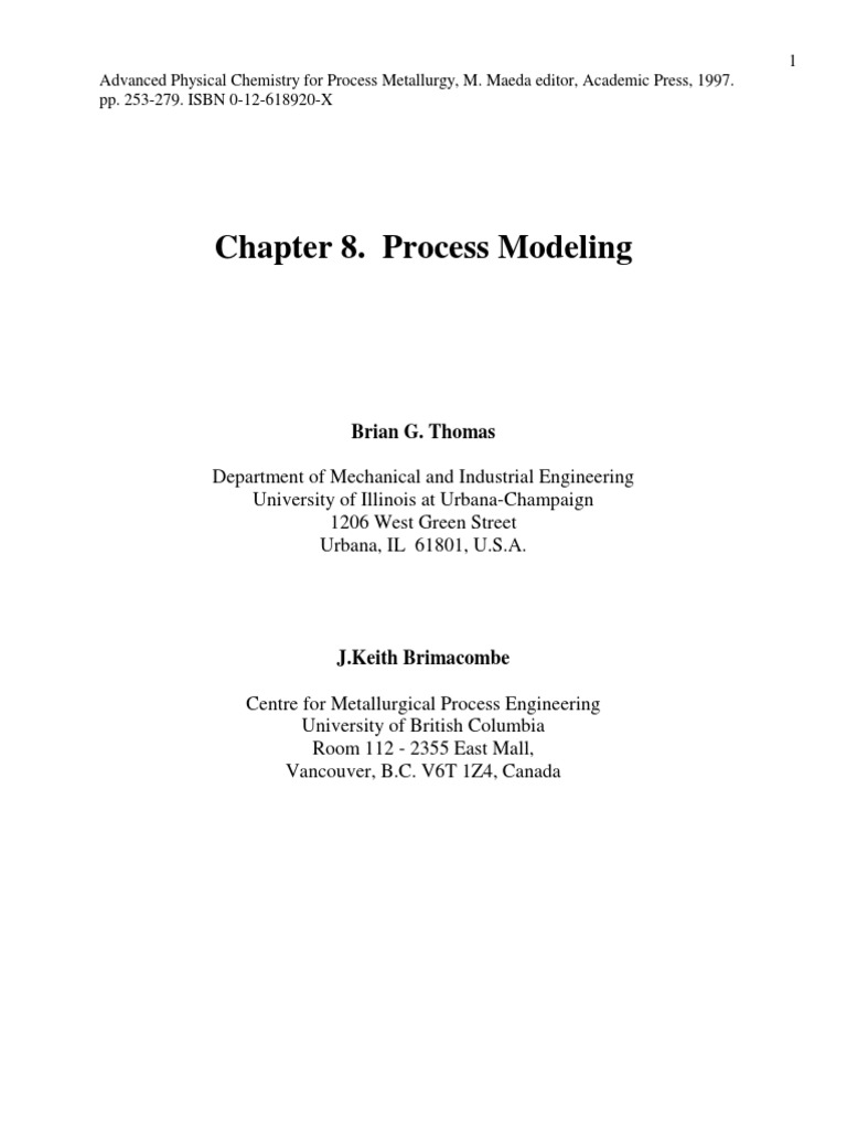 Process Modeling | PDF | Experiment | Casting (Metalworking)