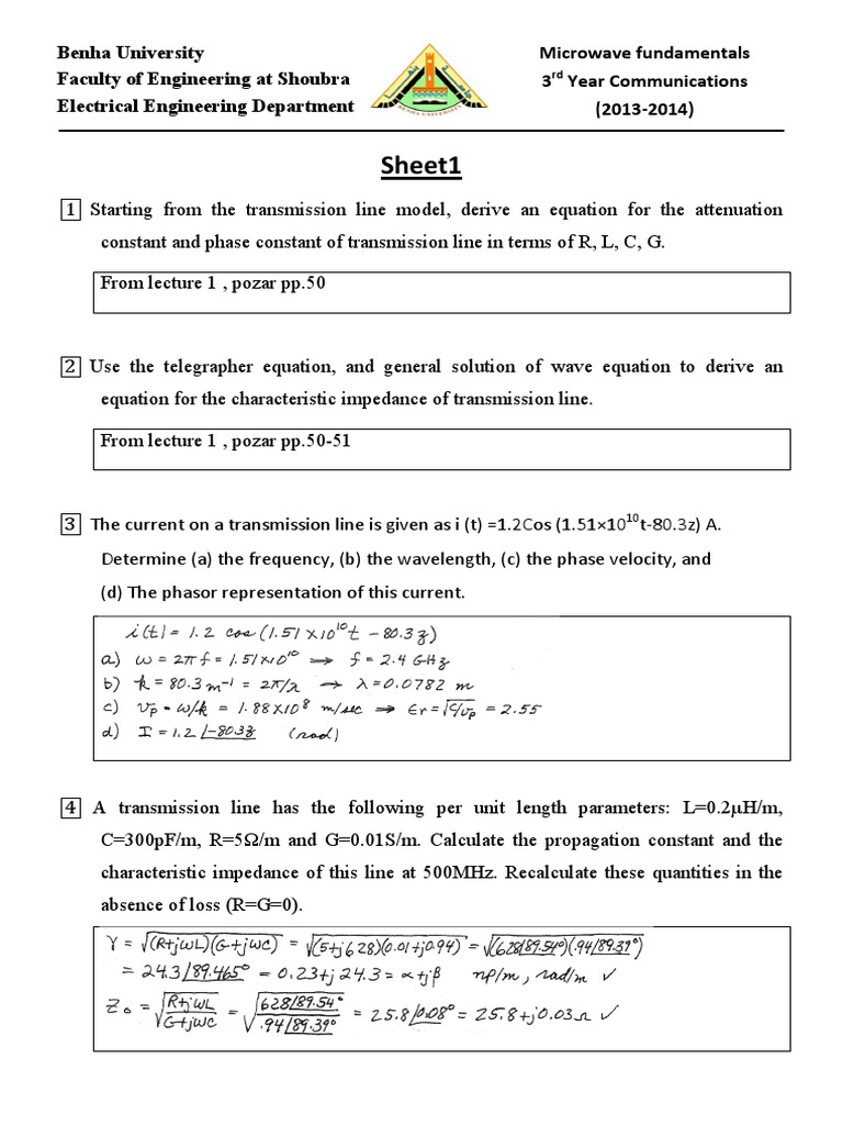 Sheet 1 - Solution | PDF