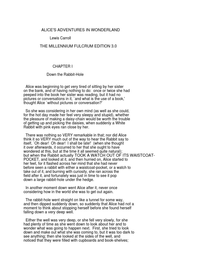 Alice in Wonderland, Lewis Carroll | PDF | Nature