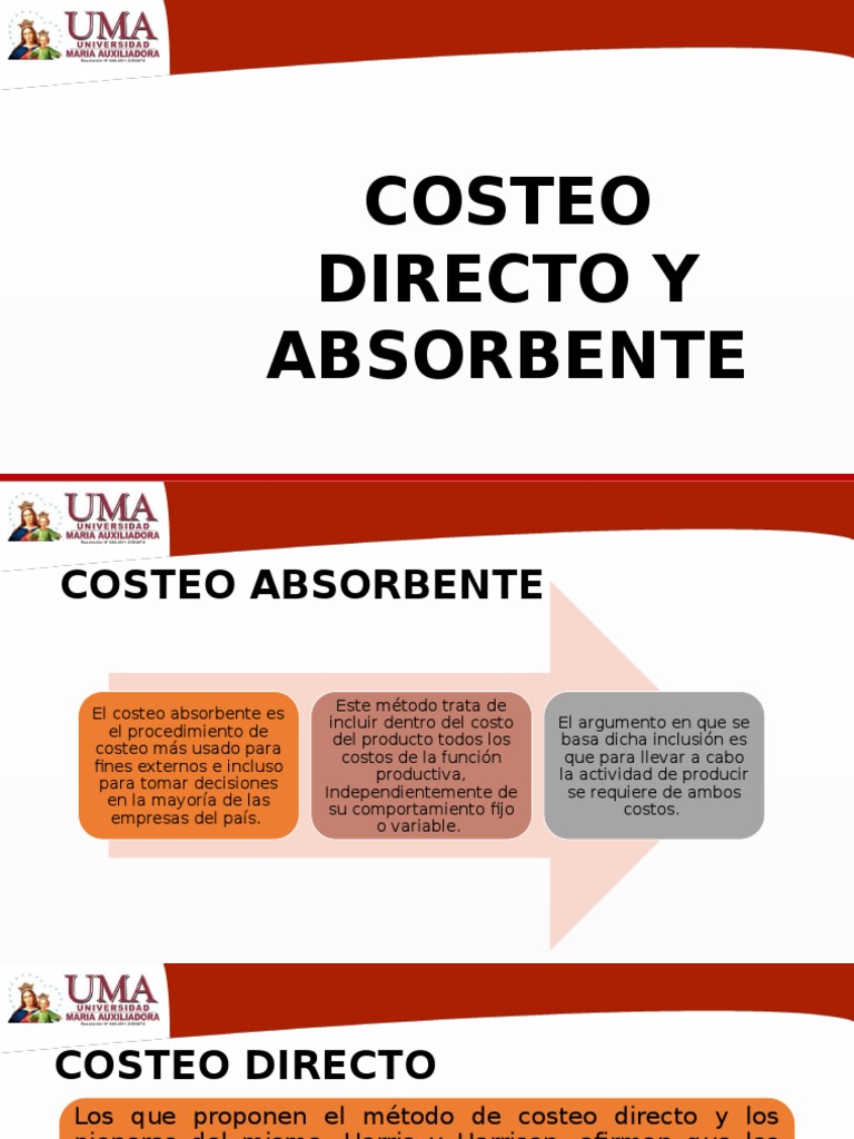 Costeo Directo y Absorbente - PPTX 2 | PDF | Costo | Ciencias económicas