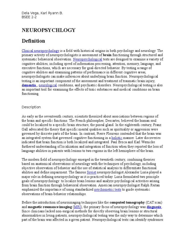 Neuropsych Logy | PDF | Brainstem | Nervous System