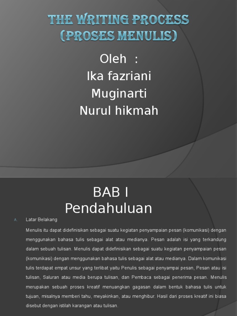 Proses Menulis: Tahapan dan Pengajaran | PDF