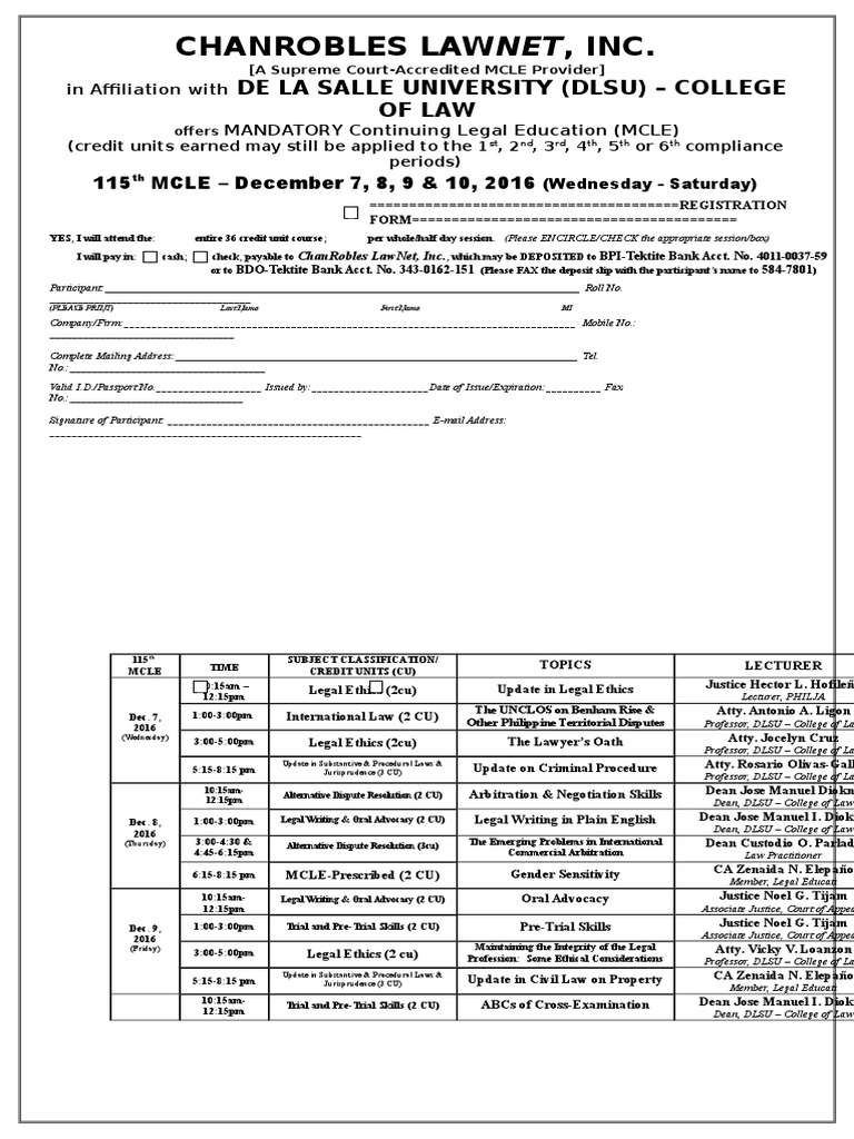 Chanrobles Lawnet, Inc.: de La Salle University (Dlsu) - College of Law ...