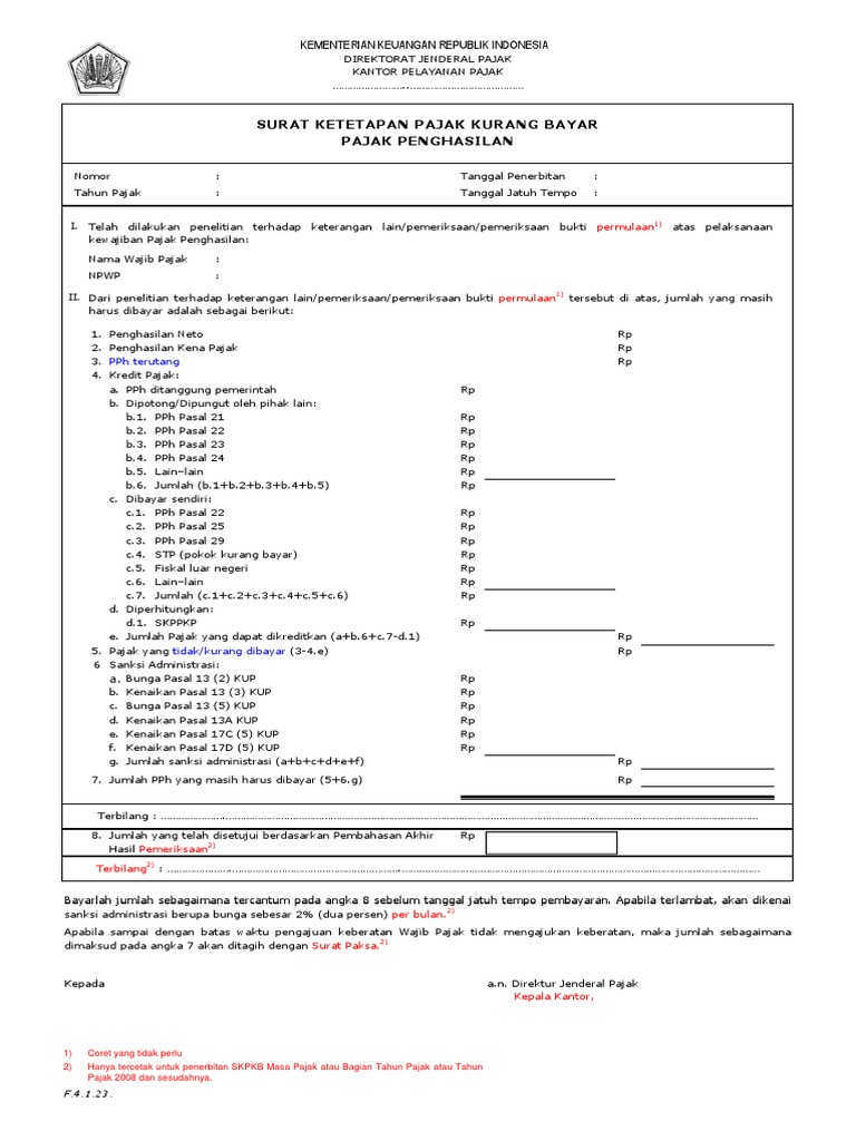 SKPKB PPH Badan-Op - 0 | PDF
