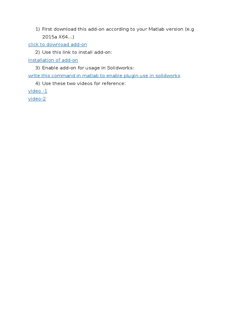 Integration of Matlab With Solidworks | PDF