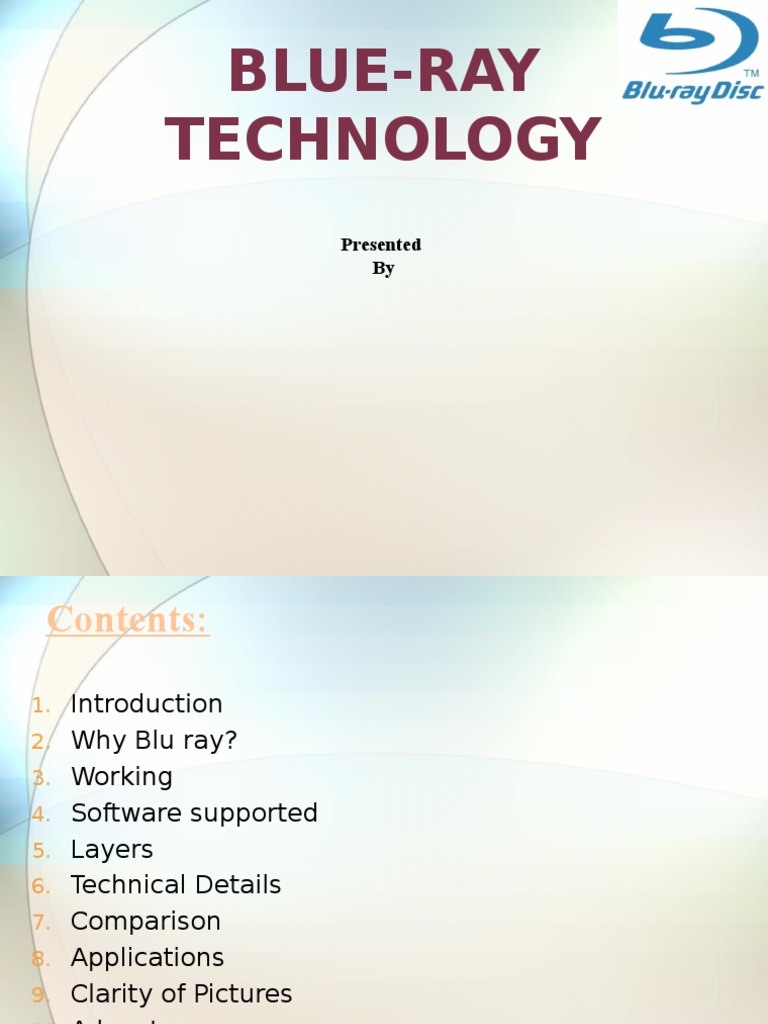 Blue-Ray Technology: Presented by | PDF | Blu Ray | Dvd
