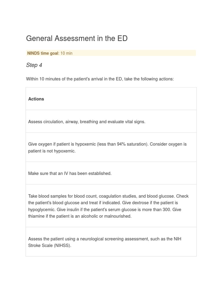 General Assessment in The ED | PDF