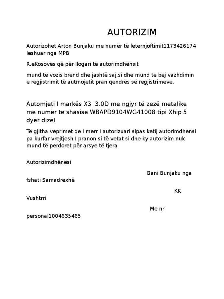 Autorizimi Bunjaku | PDF