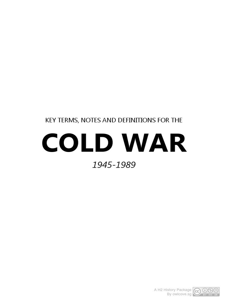 Cold War: Key Terms, Notes and Definitions For The | PDF | Cold War ...