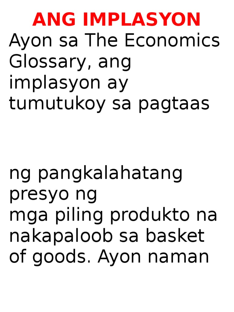 Ang Implasyon | PDF