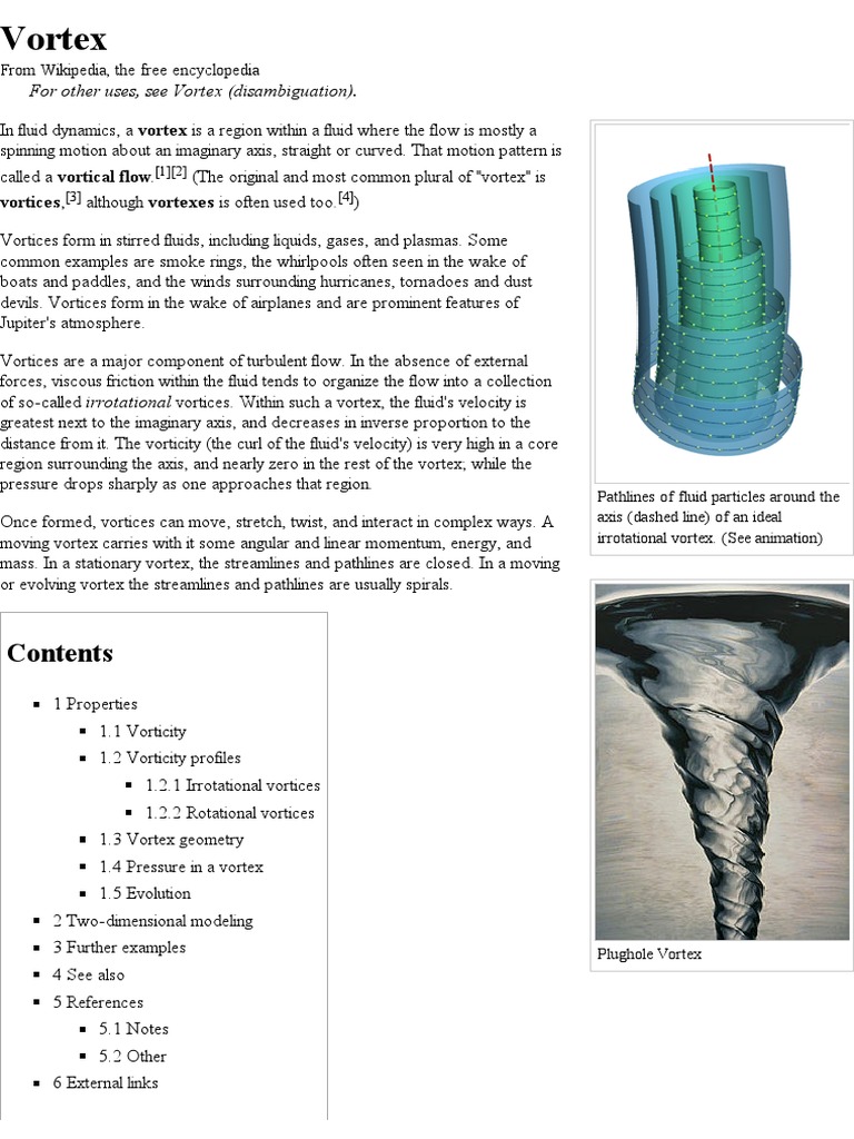 Vortex - Wikipedia, The Free Encyclopedia | PDF | Vortices | Chemical ...