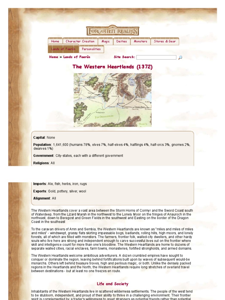 The Western Heartlands | PDF | Elf (Dungeons & Dragons) | Orc (Middle ...