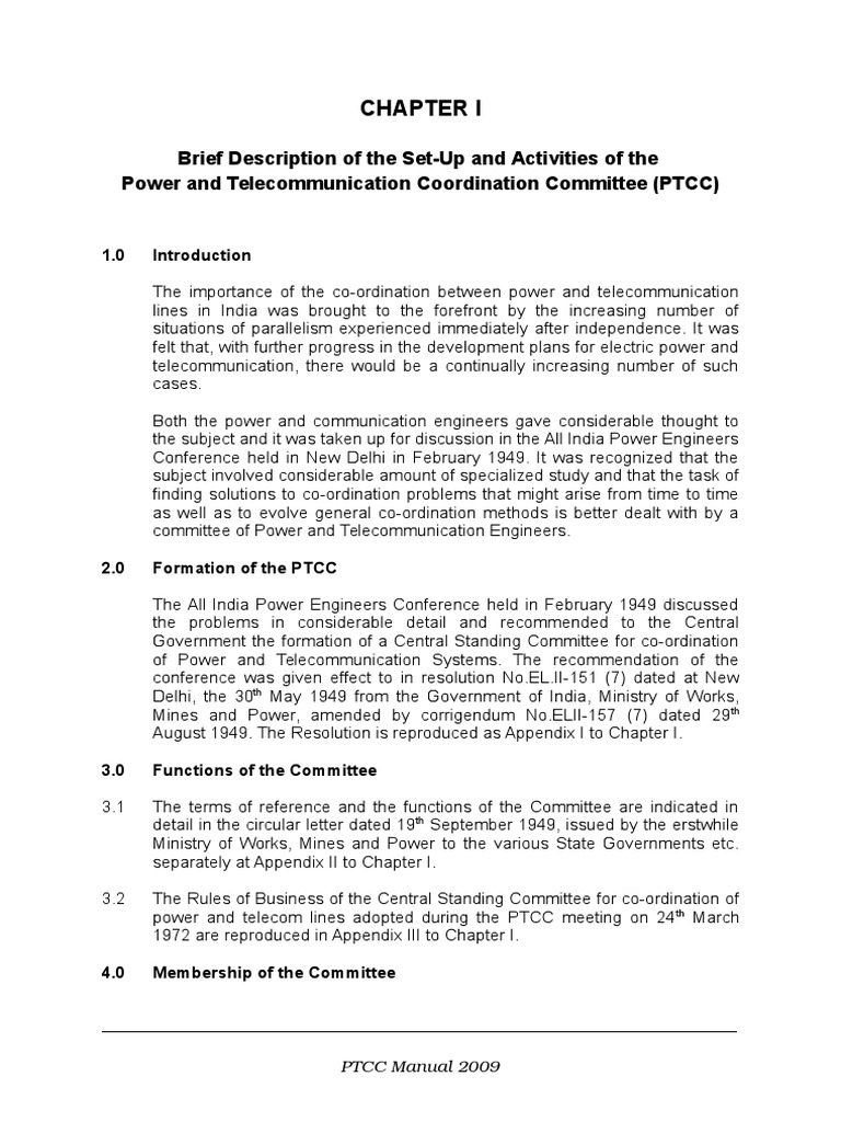 PTCC Coordination Overview | PDF | Committee | High Voltage
