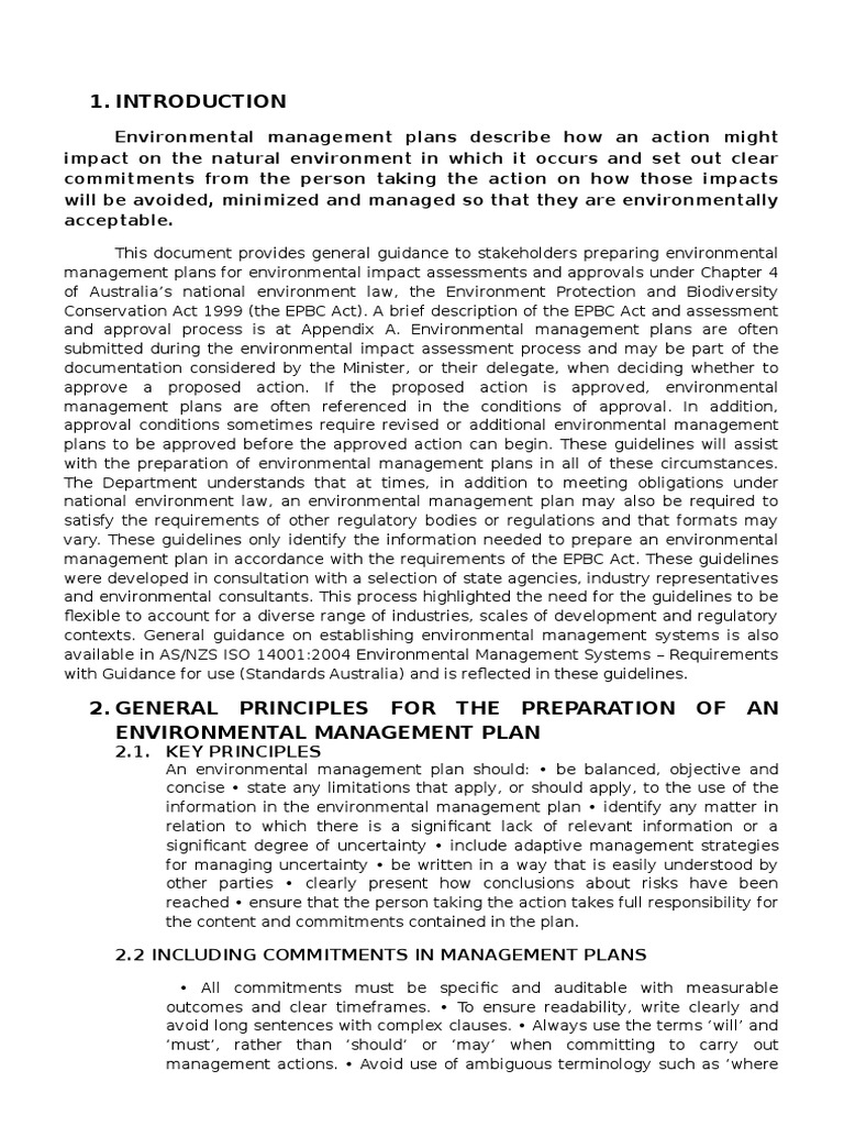 Environmental Management Plan | PDF | Environmental Impact Assessment ...