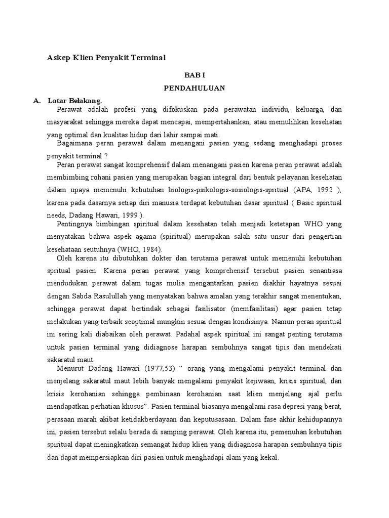 Pasien Terminal | PDF
