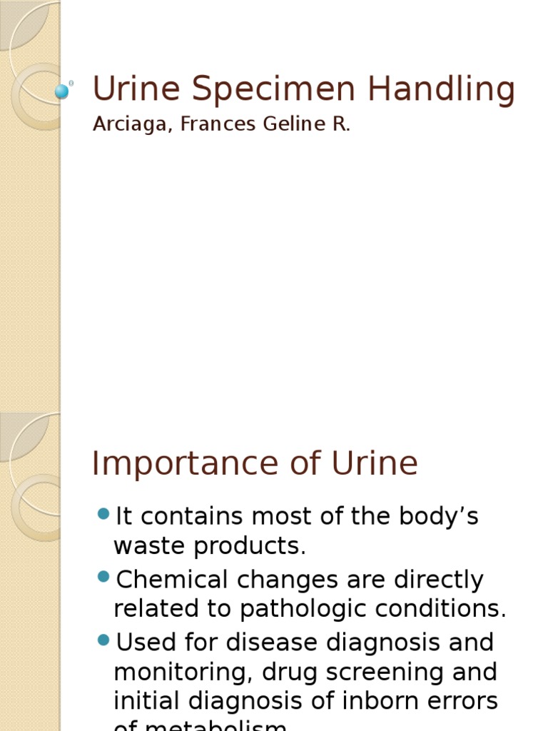 Urine Specimen Handling and Collection | PDF