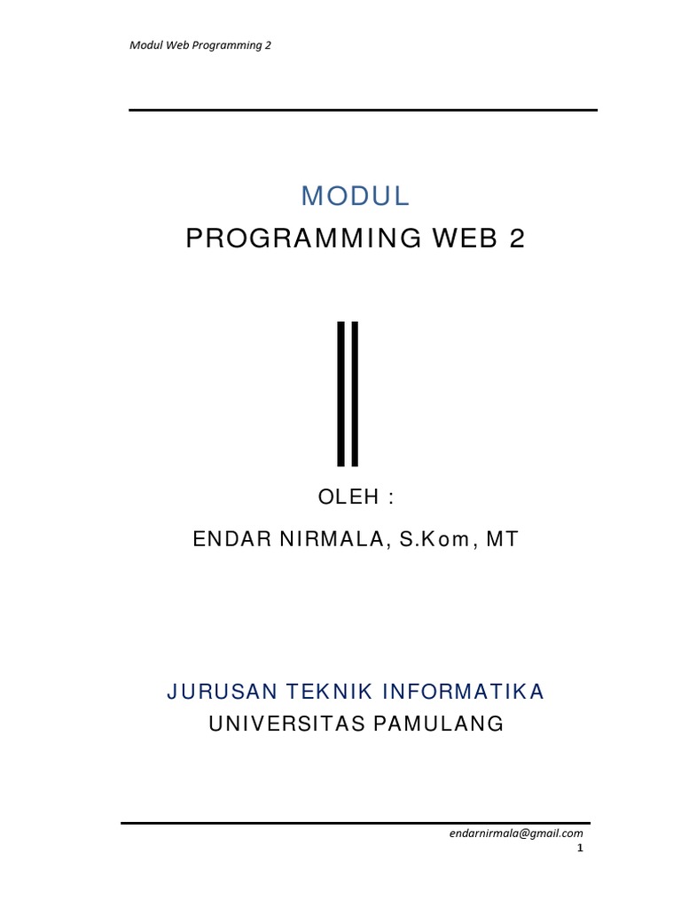 Web Programming 2 (Unpam) PDF | PDF | Komputer