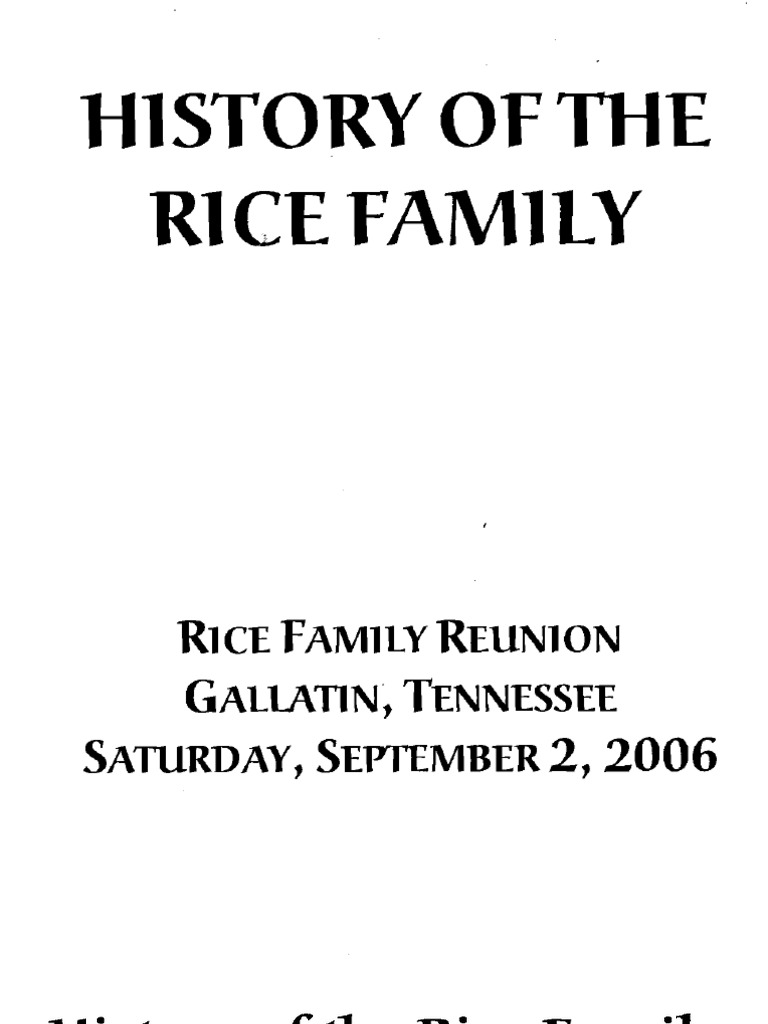 History of Rice Family