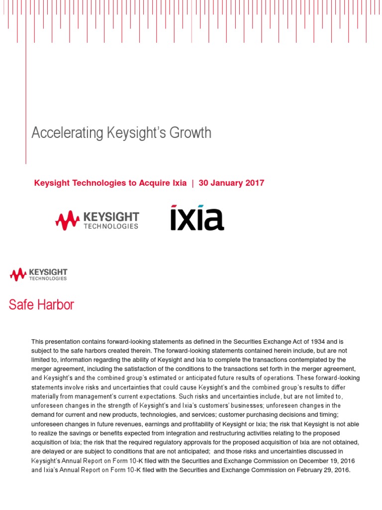 Keysight Ixia Acquisition Investor-Presentation FINAL 20170129 | PDF ...