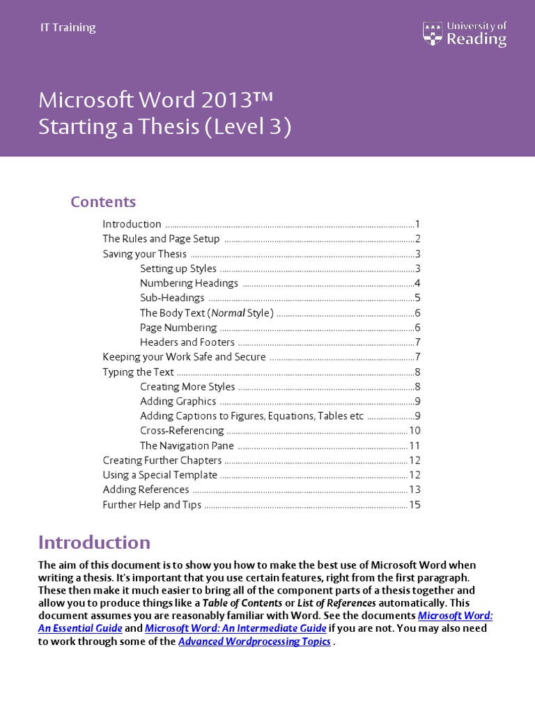 Thesis Formatting Word 2013 | Download Free PDF | Microsoft Word | Backup