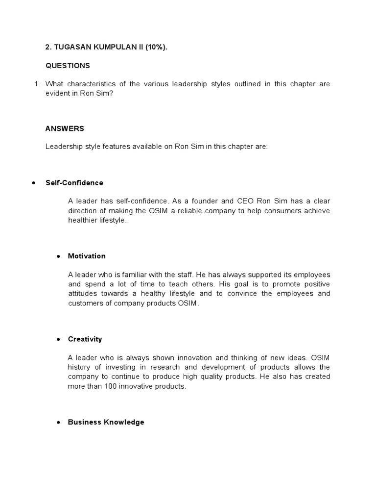 Tugasan Kumpulan II Bagi BPMN 1013 Pengantar Pengurusan | PDF