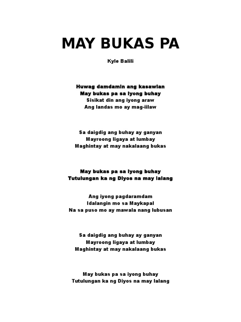 May Bukas Pa - Kyle Balili | PDF