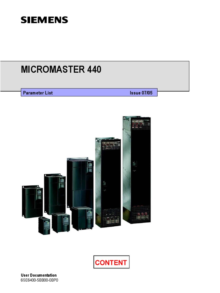 MM440 Inverter Manual | Parameter (Computer Programming) | Control Theory