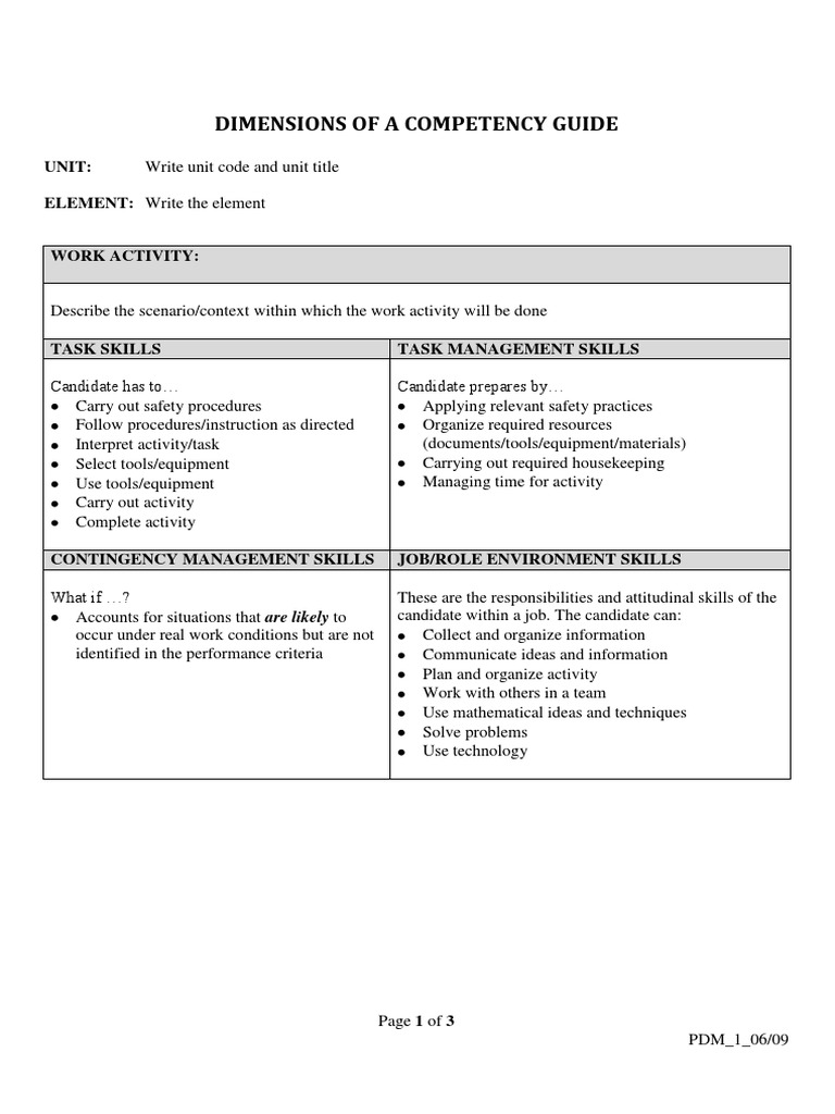 Dimensions of A Competency | PDF | Competence (Human Resources) | Cognition