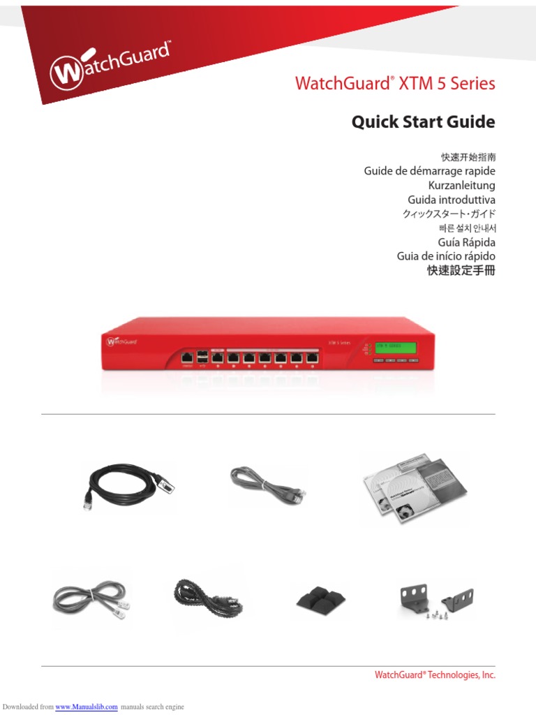 Watchguard XTM 5 Series: Quick Start Guide | PDF | Firewall (Computing) | Web Browser