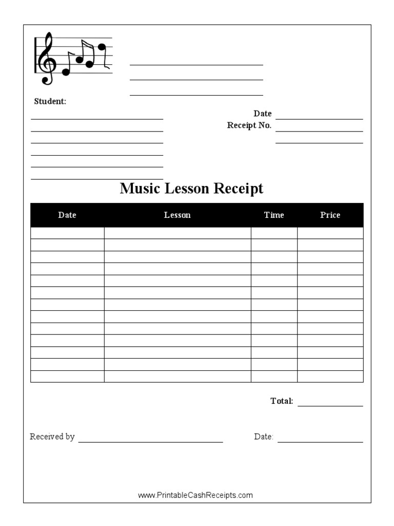 Music Lesson Receipt PDF | PDF