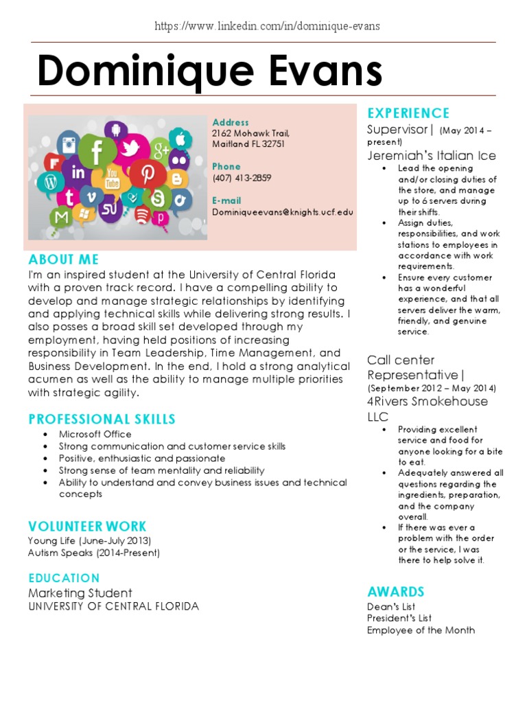 Dominique Evans Resume | PDF
