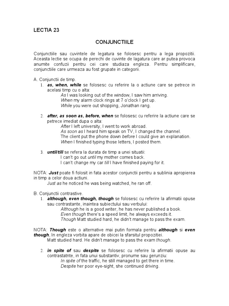 Conjunctii: Ghid pentru Engleză | PDF | Violence